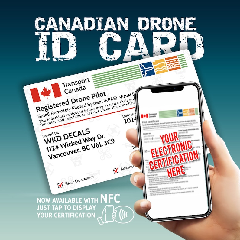 Canadian Drone Pilot Card, Certified Drone Pilot, Registered Drone ...