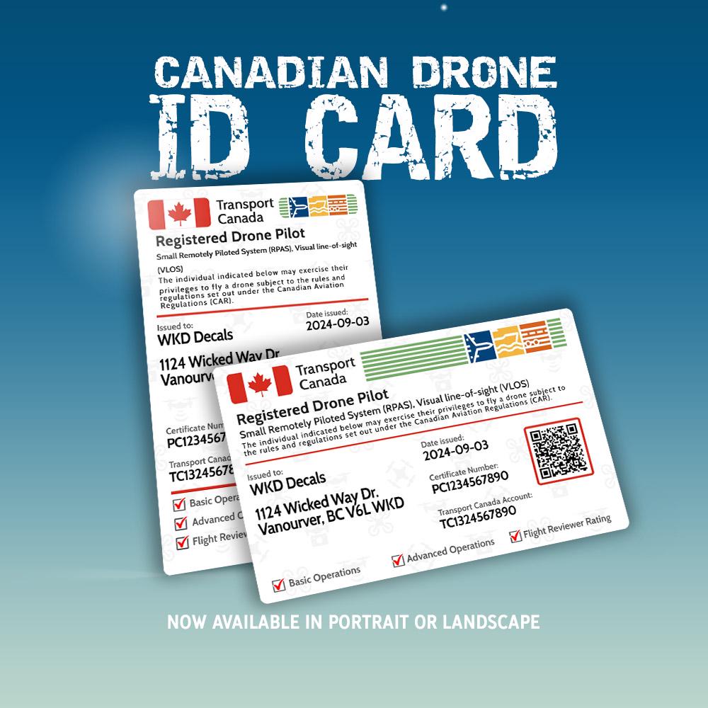 Canadian Drone Pilot Card, Certified Drone Pilot, Registered Drone ...