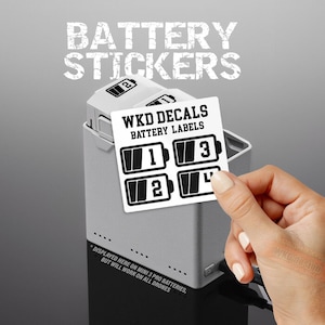 Drone Battery Stickers Black on Clear, DJI Battery Labels, Drone ...