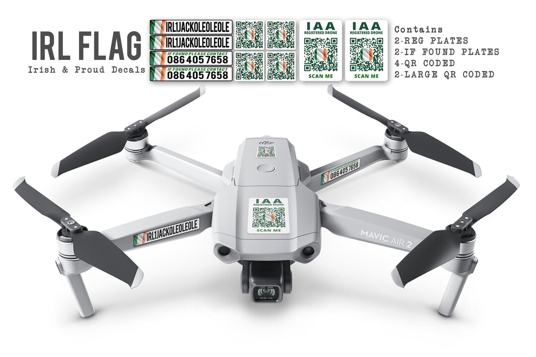 Set of IRISH PROUD Required Drone Registration Number Decal Set Etsy