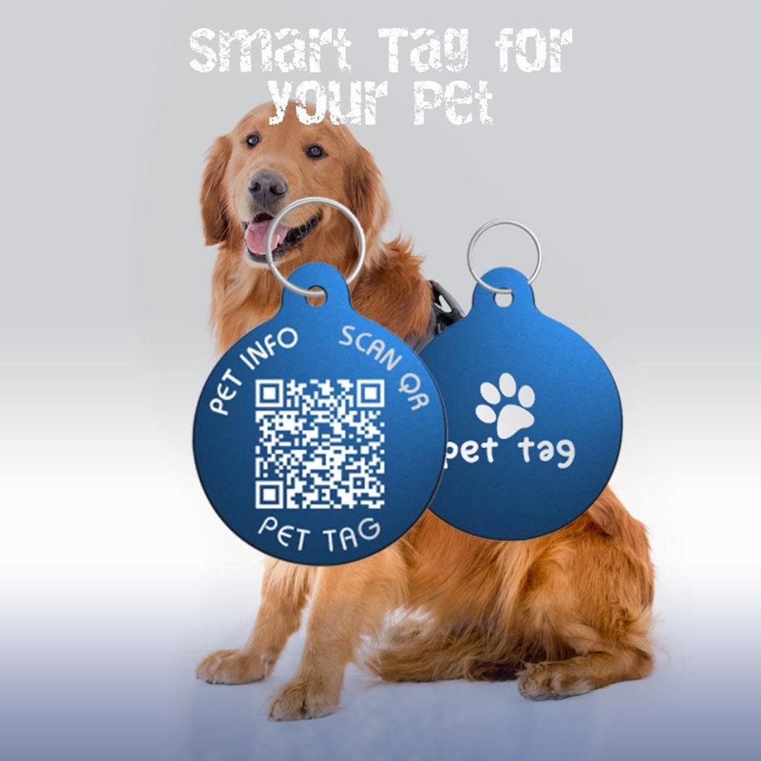 Personalized QR Code Pet Tag: Laser Engraved Aluminium Dog Identity Tag ...