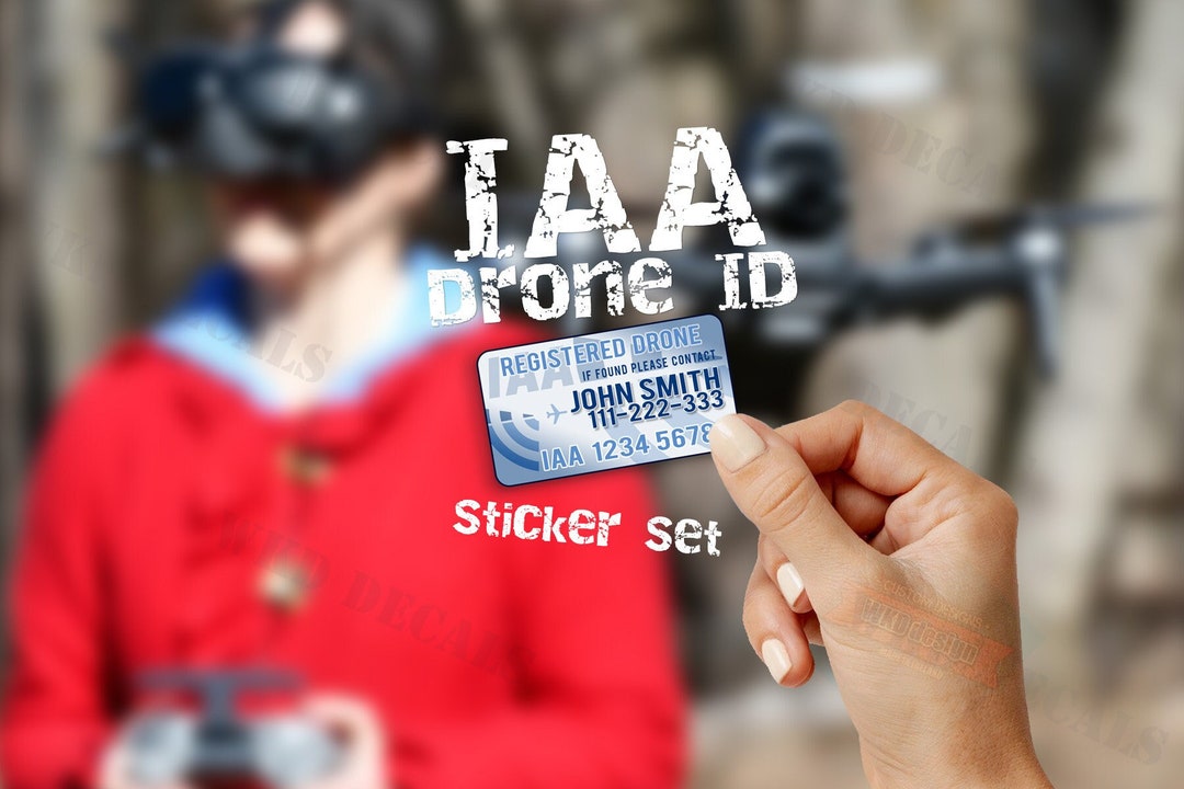 IAA Drone Sticker Set - (set of 4 Stickers) Registration Decals for ...