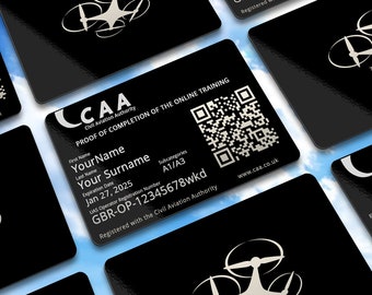 FAA Drone Operator Registration ID Card Personalised, Aluminium, Laser ...