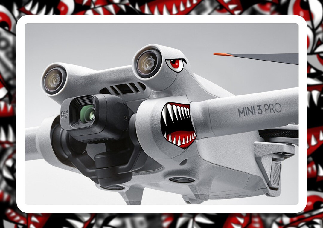 Dji Mini 3 PRO - Flying Tigers Drone Decal Sticker Shark Teeth - Etsy