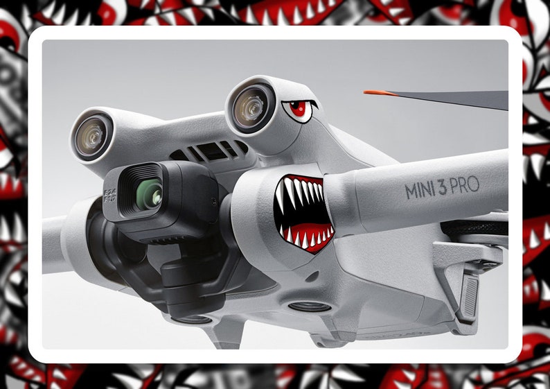 Dji Mini 3 PRO Flying Tigers Drone Decal Sticker Shark Teeth - Etsy
