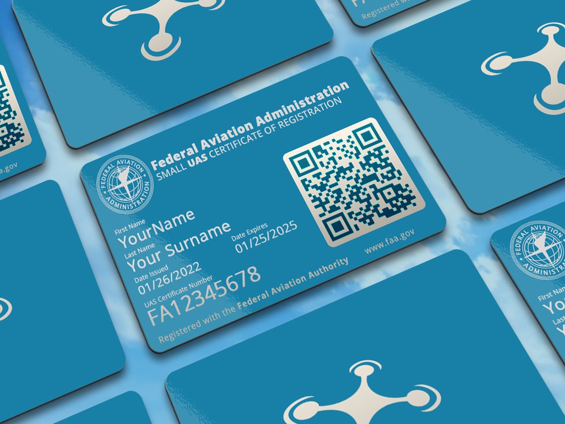 FAA Drone Operator Registration ID Card Personalised | Etsy