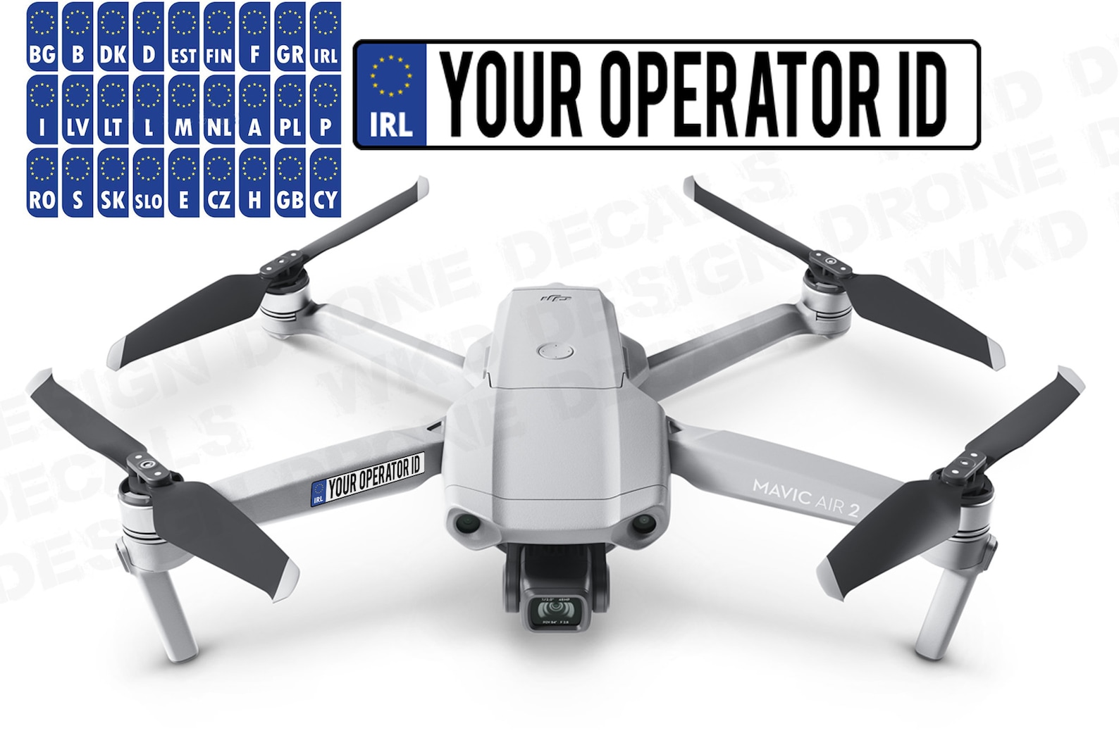 Set of 4 EU NUMBER PLATE Style Drone Registration Decals. - Etsy