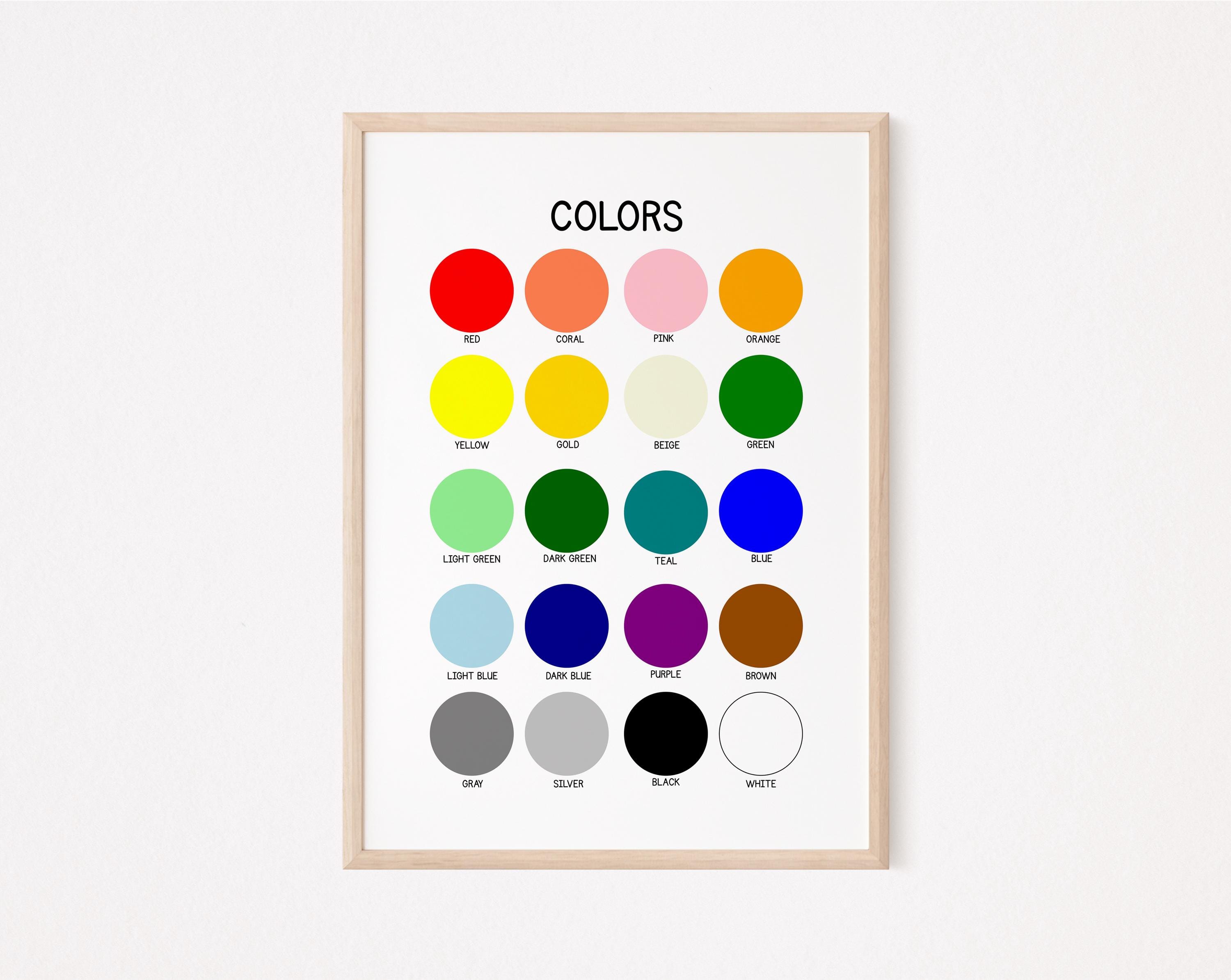 Set of 2 Colors Posters, Colors Educational Poster, Color Mixing Chart ...