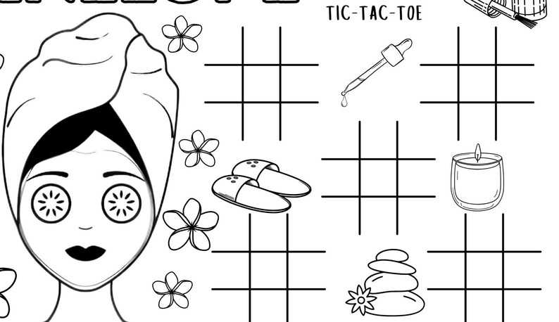 Personalized Spa Coloring Placemat, Spa Party Activity, Spa Birthday ...