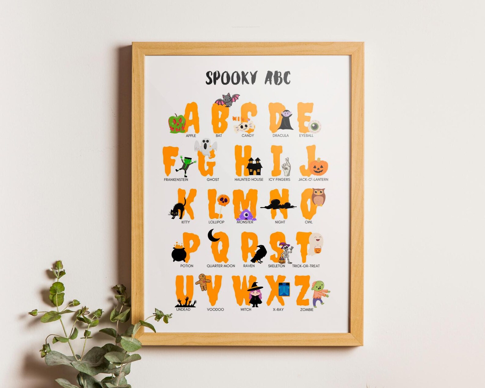 Halloween ABC Alphabet Educational Poster, Montessori Classroom ...