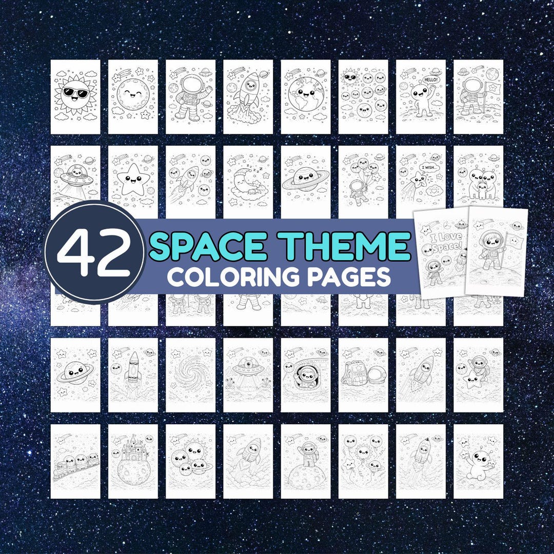 42 Space Coloring Pages for Kids, Kids Coloring Pages, Printable Outer ...