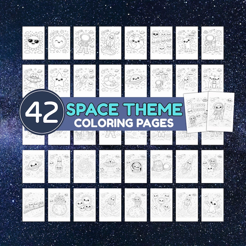 42 Space Coloring Pages for Kids, Kids Coloring Pages, Printable Outer ...