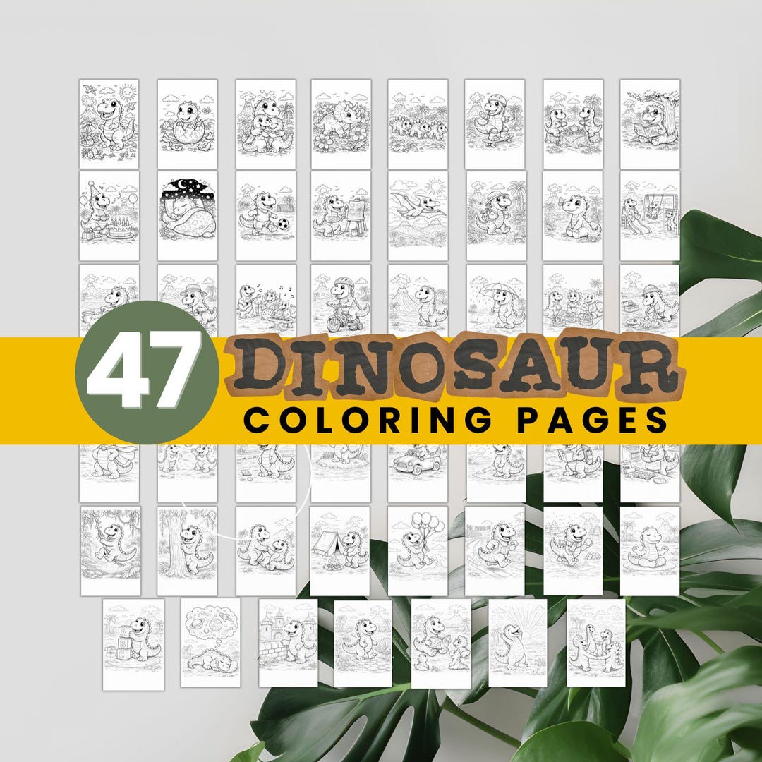 47 Dinosaur Coloring Pages for Kids, Preschool Activity Sheets ...