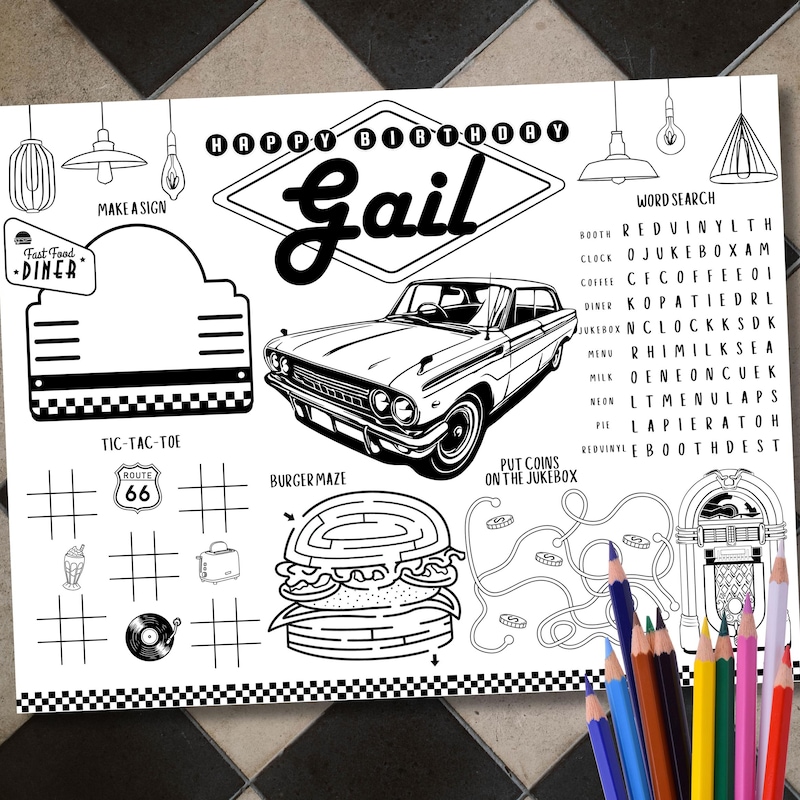 Retro Diner Party Menu - Etsy