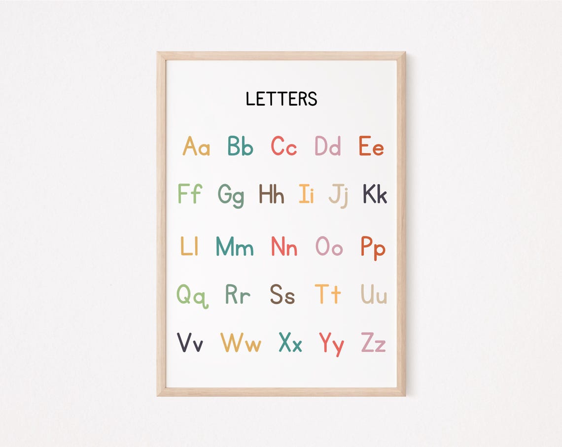 Rainbow Alphabet Poster, ABC Printable, Educational Wall Art, ABC ...