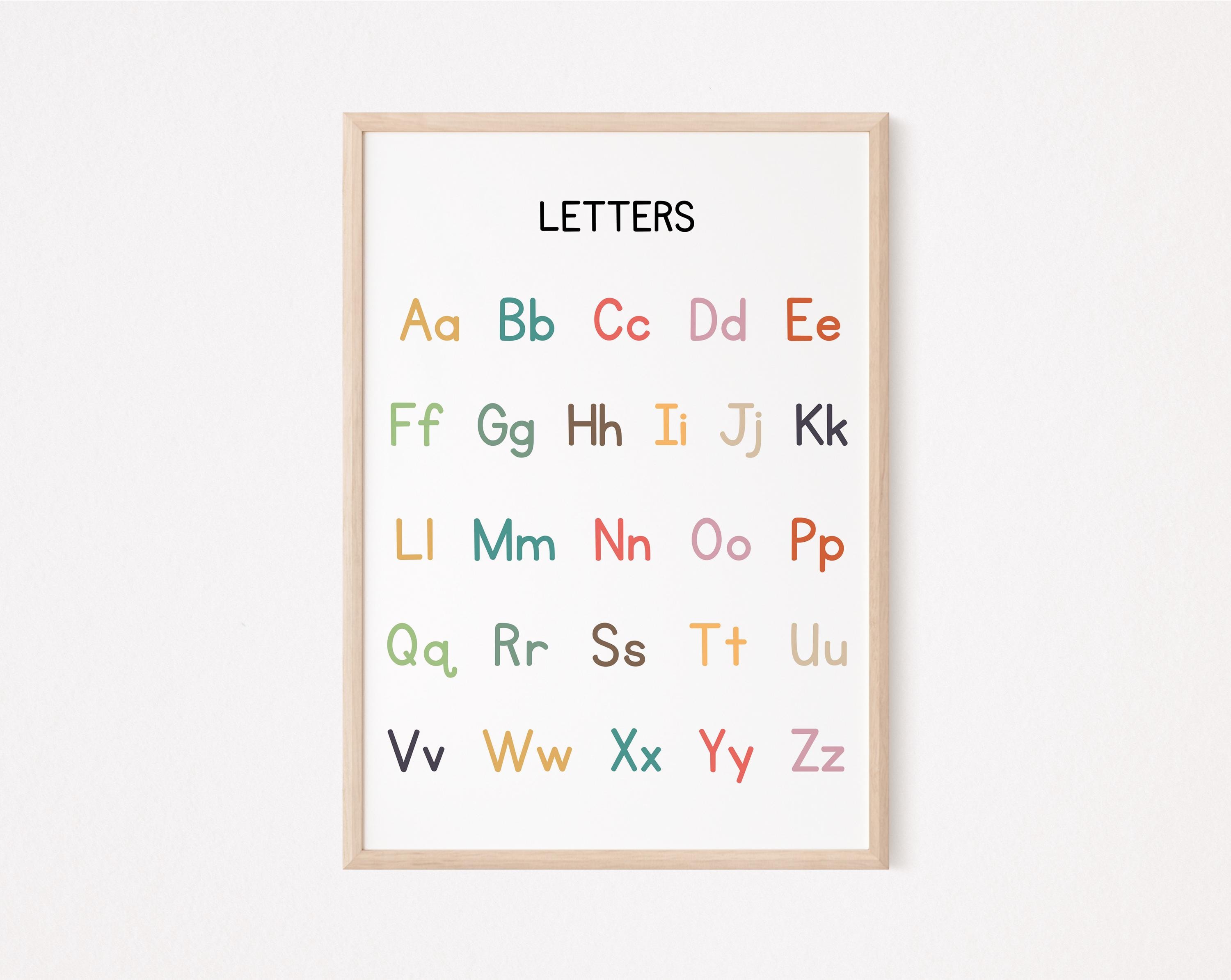 Rainbow Alphabet Poster, ABC Printable, Educational Wall Art, ABC ...