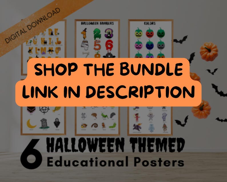 Halloween ABC Alphabet Educational Poster, Montessori Classroom ...