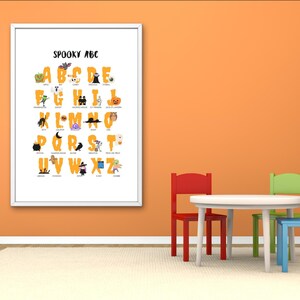 Halloween ABC Alphabet Educational Poster, Montessori Classroom ...