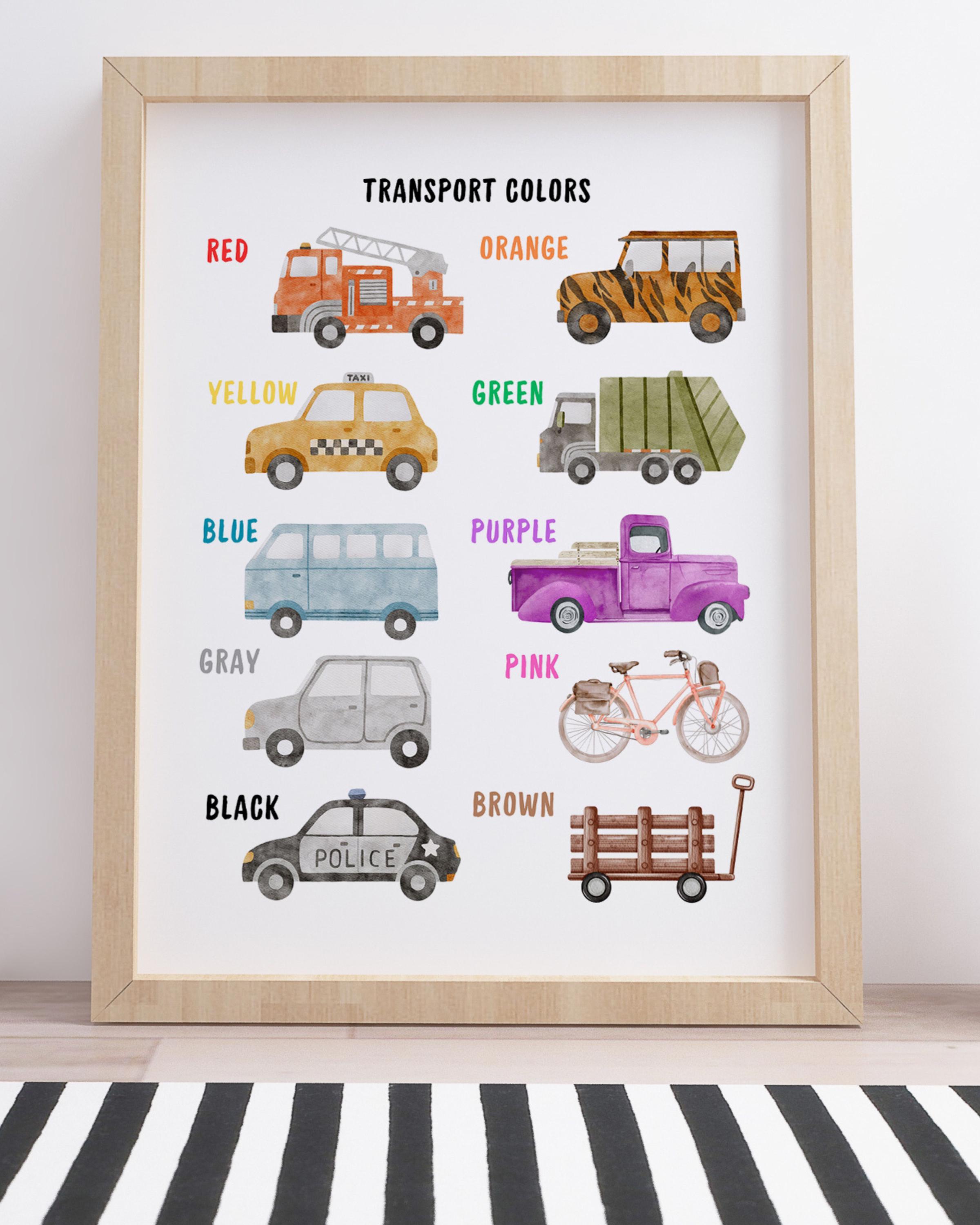 Transportation Alphabet Printable, Vehicles Poster Prints, Boy Playroom ...