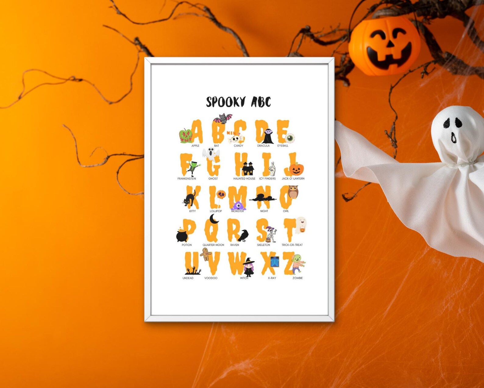 Halloween ABC Alphabet Educational Poster, Montessori Classroom ...