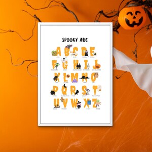 Halloween ABC Alphabet Educational Poster, Montessori Classroom ...