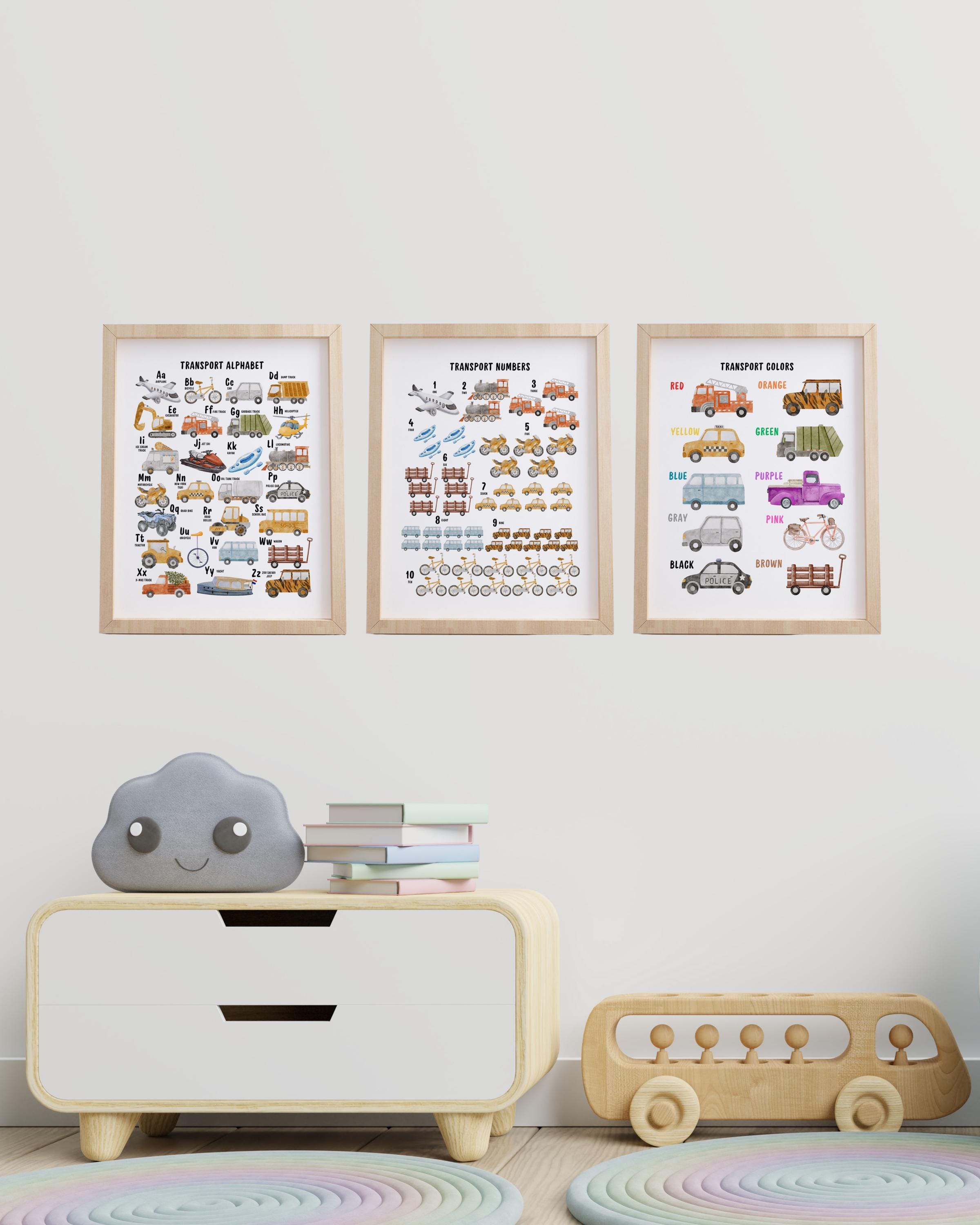 Transportation Alphabet Printable, Vehicles Poster Prints, Boy Playroom ...