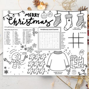 Christmas Printable Activity Placemat. Christmas Coloring Pages ...