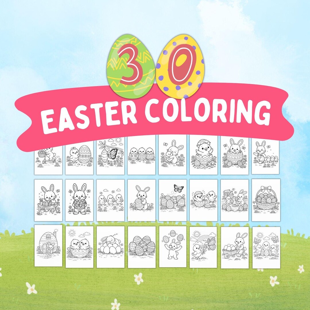 30 Easter Coloring Pages, Easter Activity Sheets, Bunny Coloring Pages ...