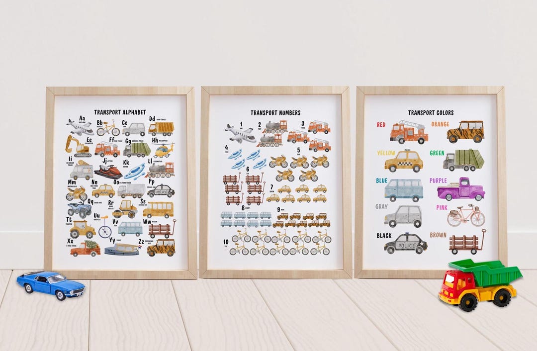 Transportation Alphabet Printable, Vehicles Poster Prints, Boy Playroom ...