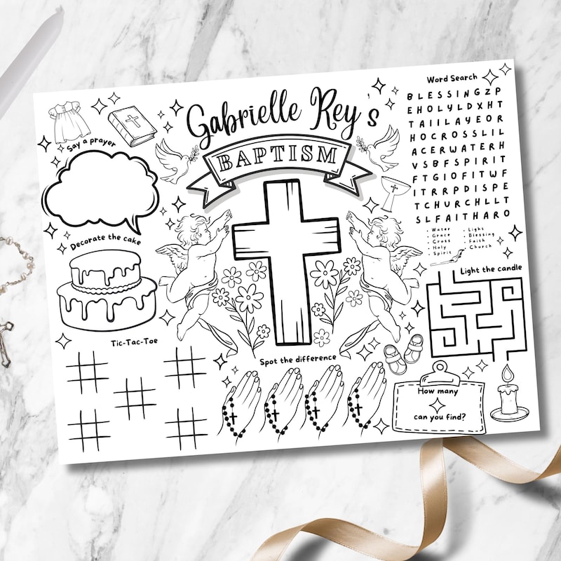 Catholic Baptism Coloring - Etsy