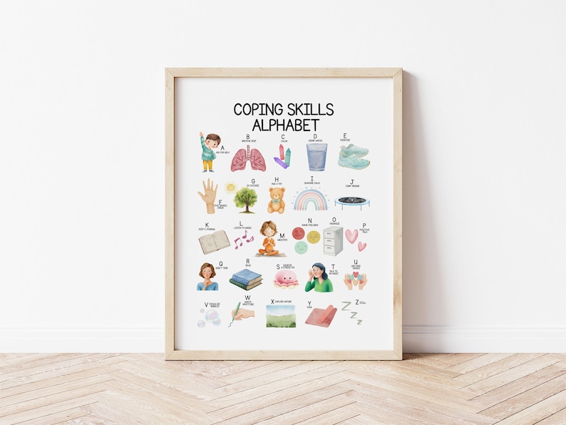 Coping Skills Alphabet Poster, Printable ABC Coping Skills, Calming ...