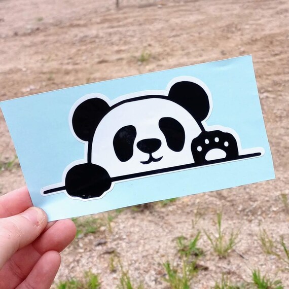 Peeking Panda Vinyl Window Decal Sticker. - Etsy