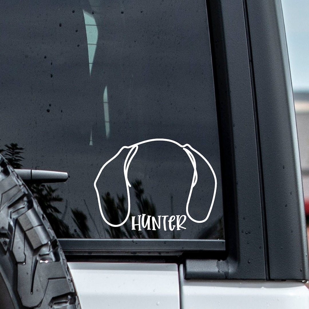 Beagle Dog Ear Outline Sticker - Etsy