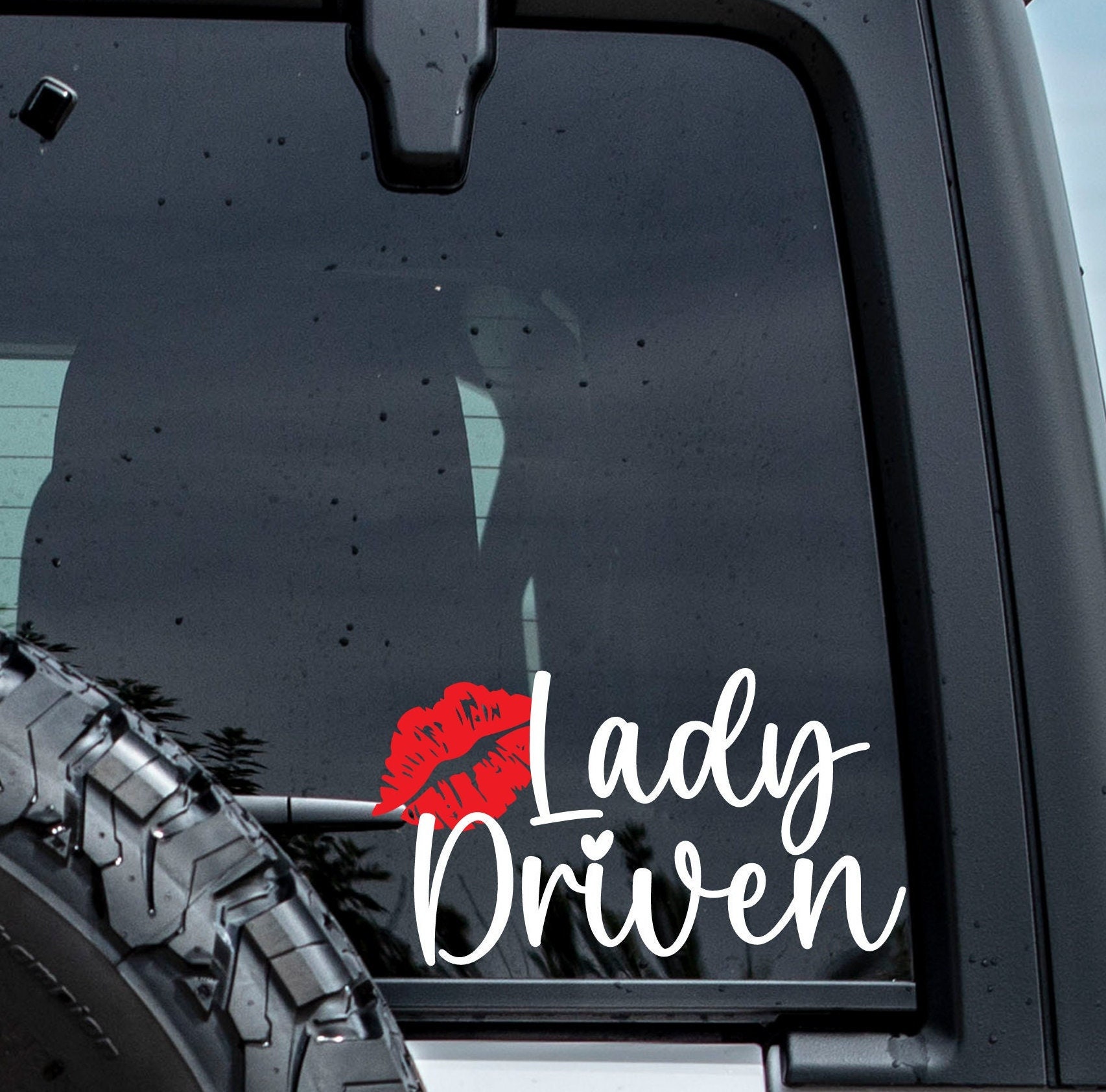 Lady Driven Vinyl Window Decal. - Etsy