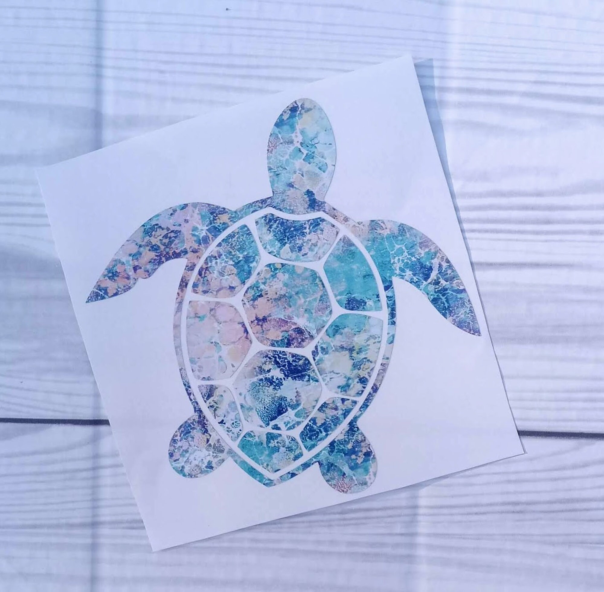 Sea Turtle Vinyl Decal Sticker. - Etsy