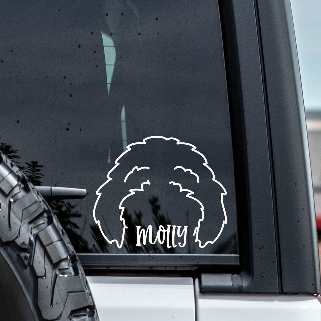 Labradoodle Dog Ear Outline Vinyl Decal Sticker. - Etsy