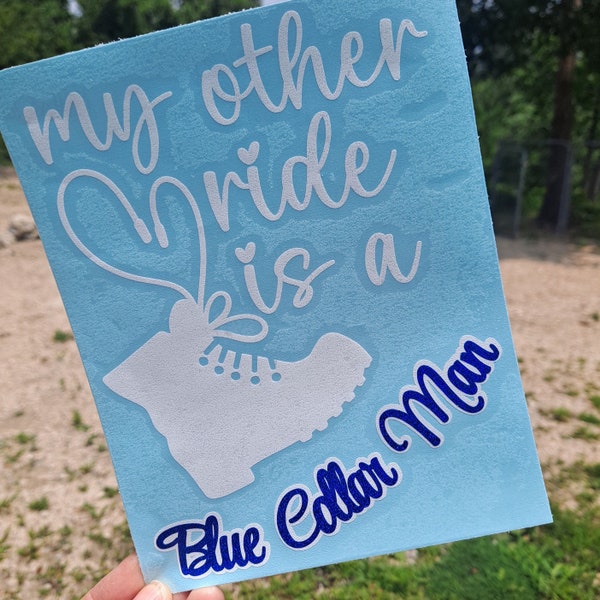 Blue Collar Man Window Decals Etsy