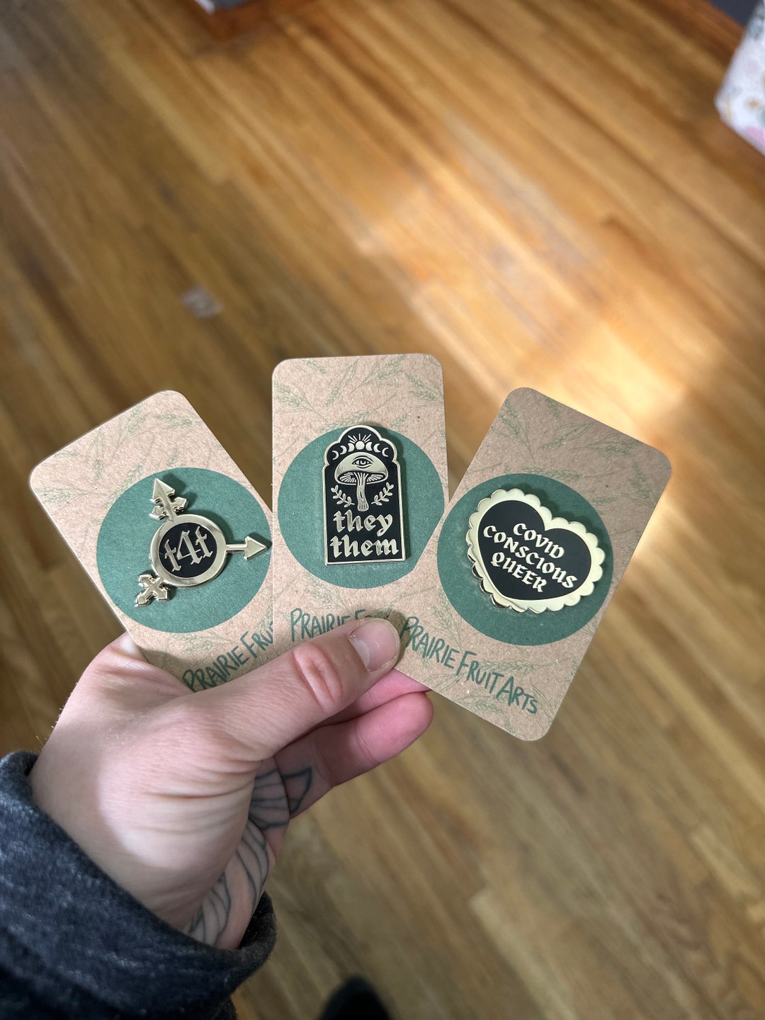 Prairie Fruit Arts Pin Set Pronoun Pin, T4T, Covid Conscious Queer - Etsy