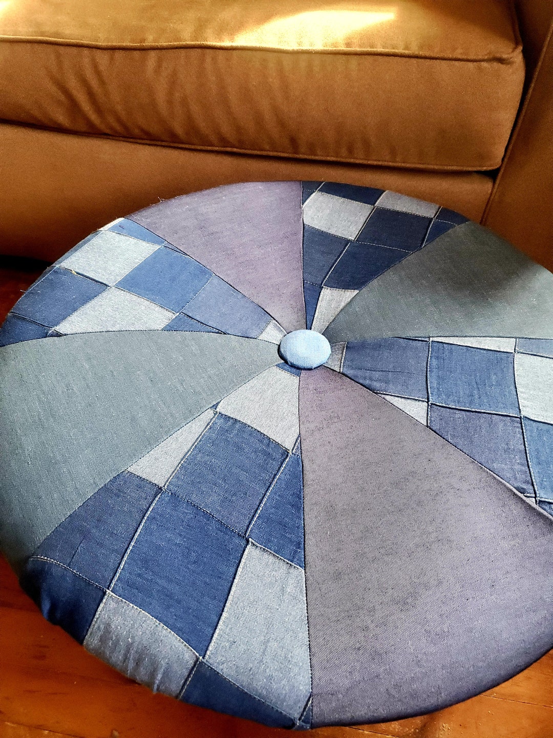 Denim Ottoman and Accent Table - Etsy