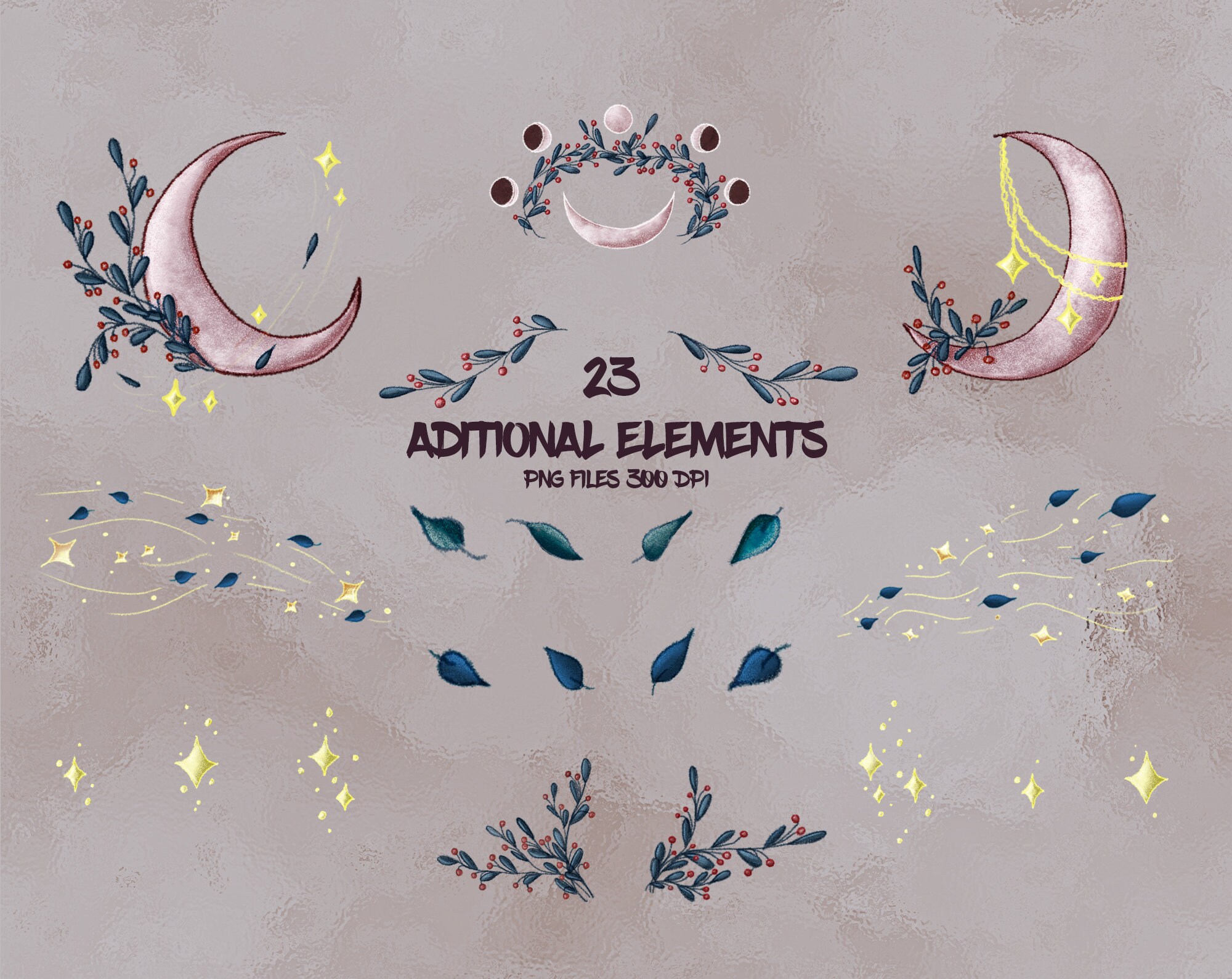 Celestial Fox Clipart Botanical Clipart Fox Illustration - Etsy