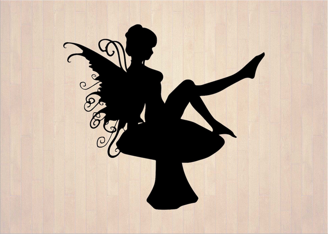 Fairy Silhouette Fairy Svg 020 svg dxf Cricut Silhouette | Etsy