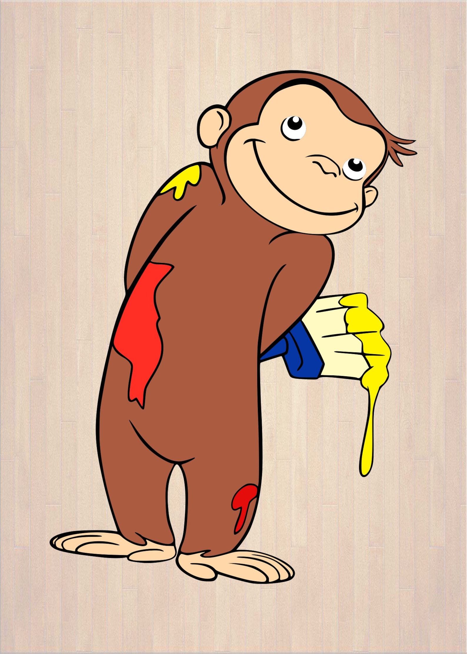 Curious George Svg 011 svg dxf Cricut Silhouette Cut File | Etsy