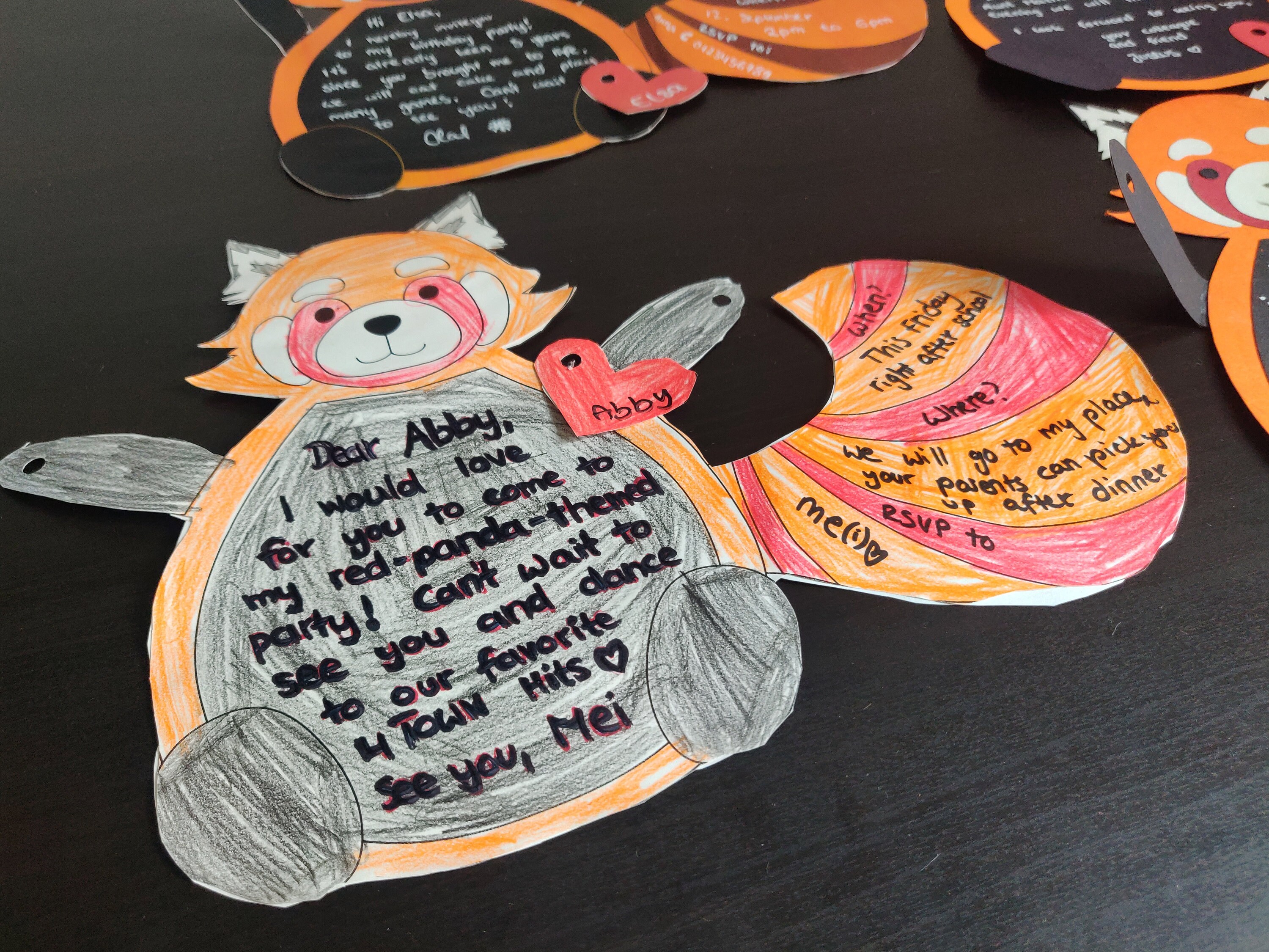 DIY Interactive Invitation Card Red Panda / Invitation Childrens ...