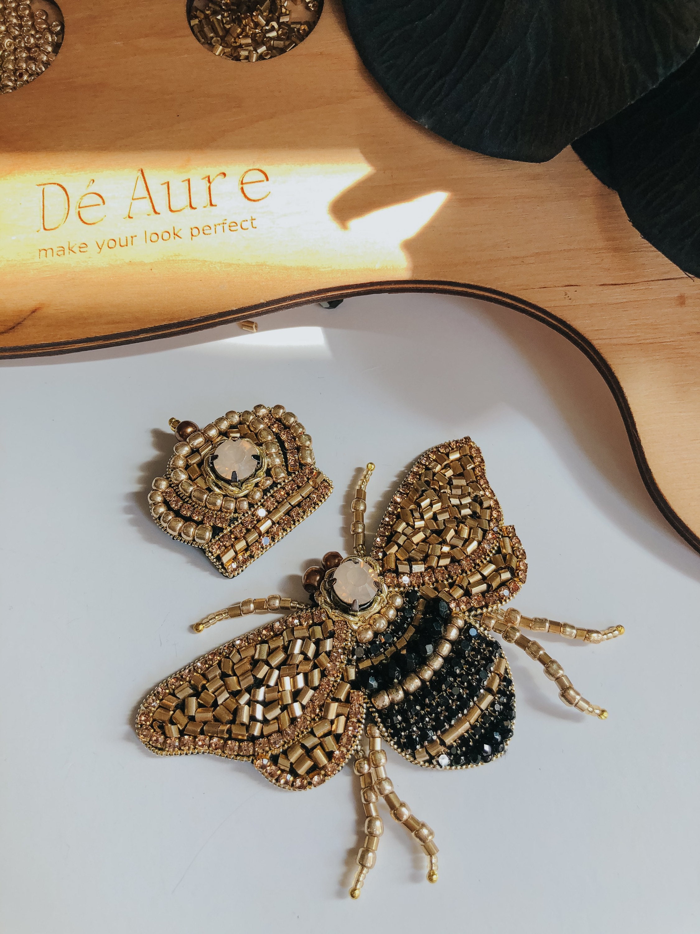 Queen Bee Symbol of Women Power Strength Golden Gift for Her Beaded ...