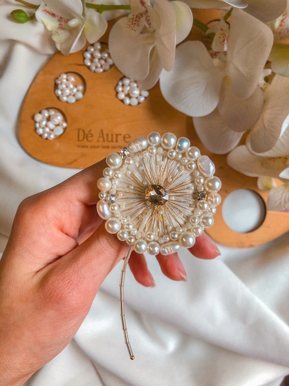Dandelion Brooch White Embroidery Dandelion Pin Gift for Her - Etsy