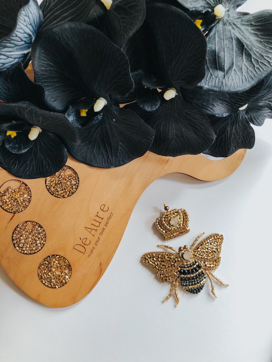 Queen Bee Symbol of Women Power Strength Golden Gift for Her Beaded ...