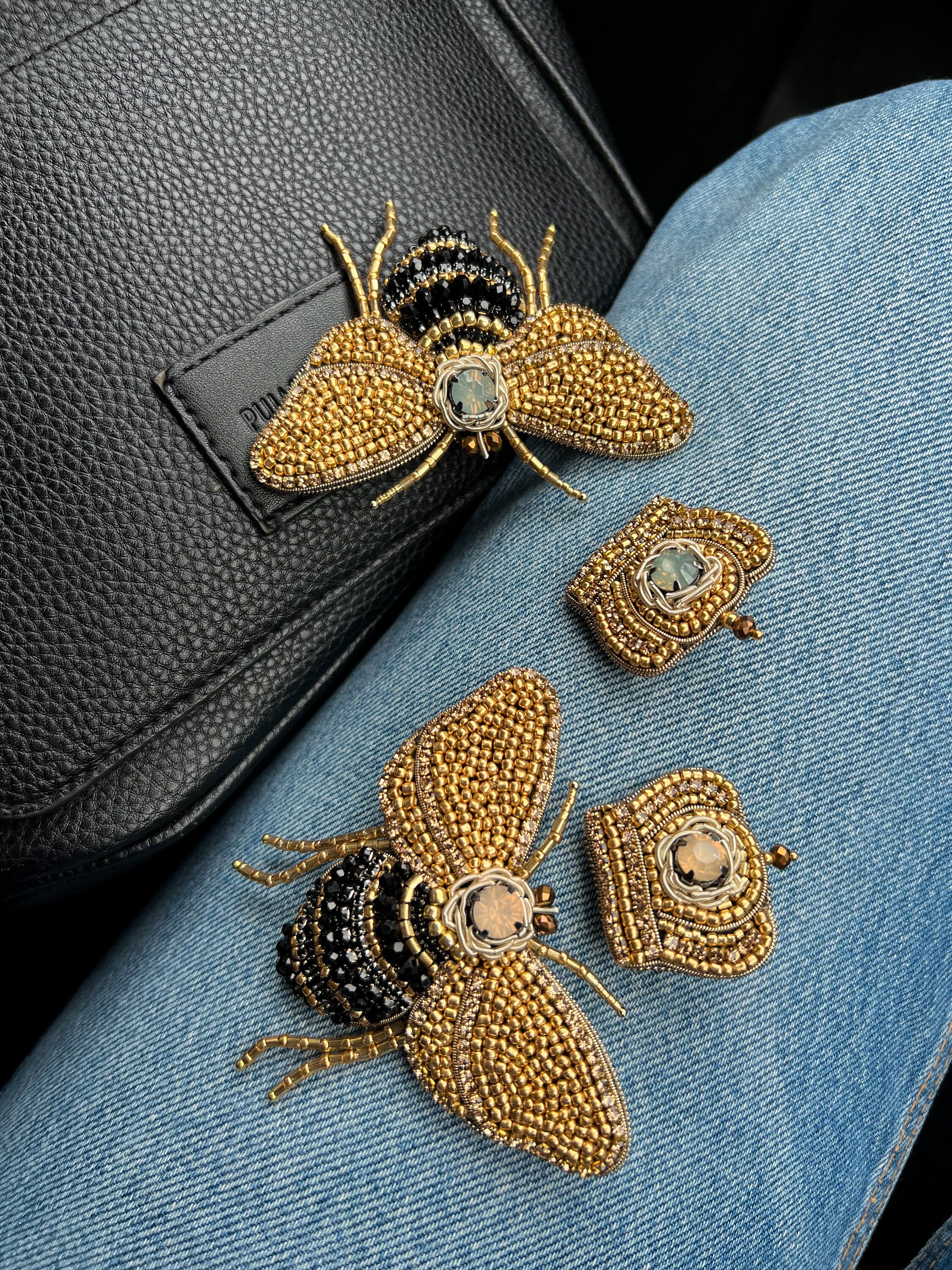 Queen Bee Symbol of Women Power Strength Golden Gift for Her Beaded ...