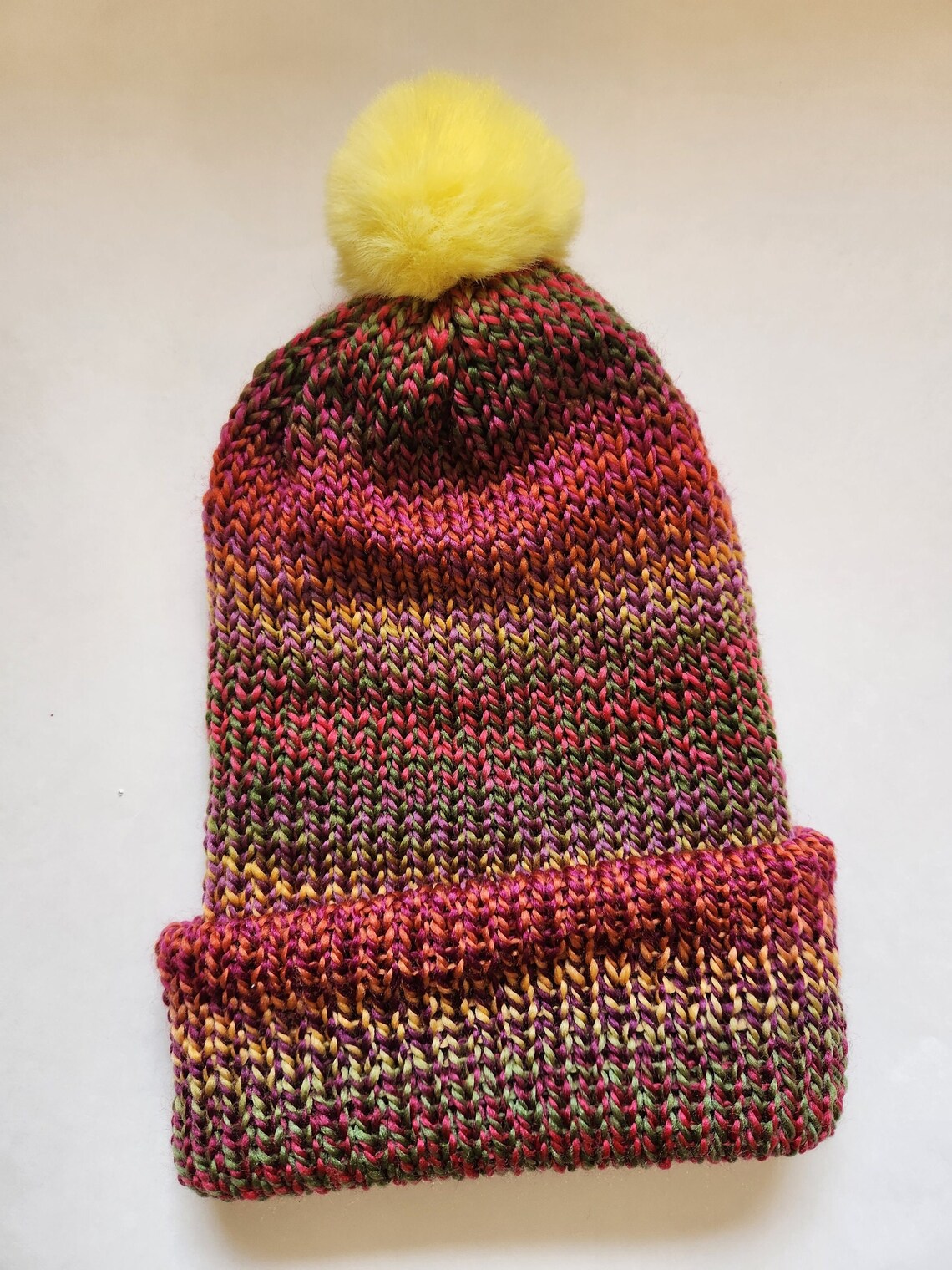 Double Knit Orange Multi Colored "that's so 90's" Beanie - Etsy