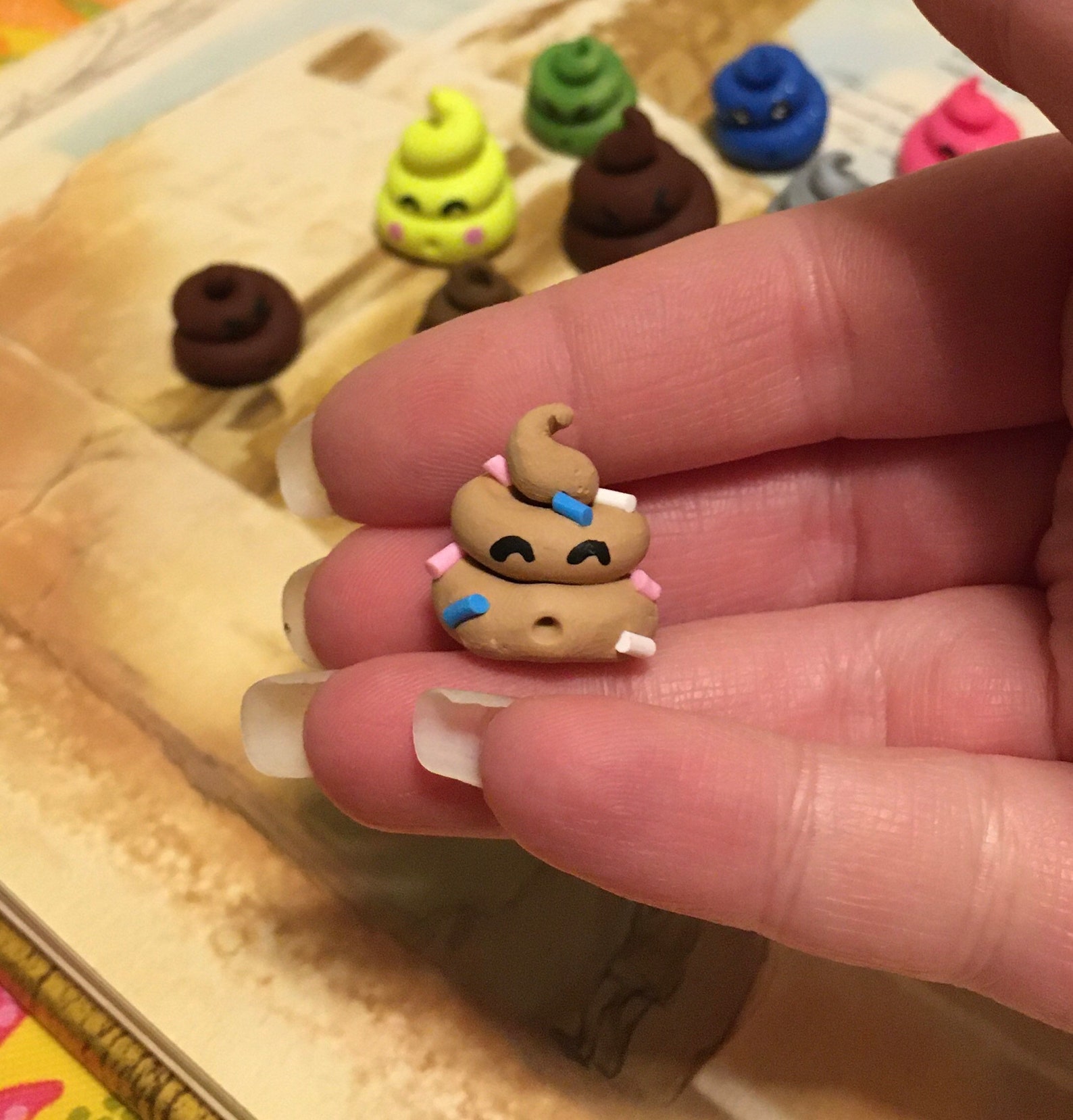 Kawaii Poo Clay Sculpture | Etsy