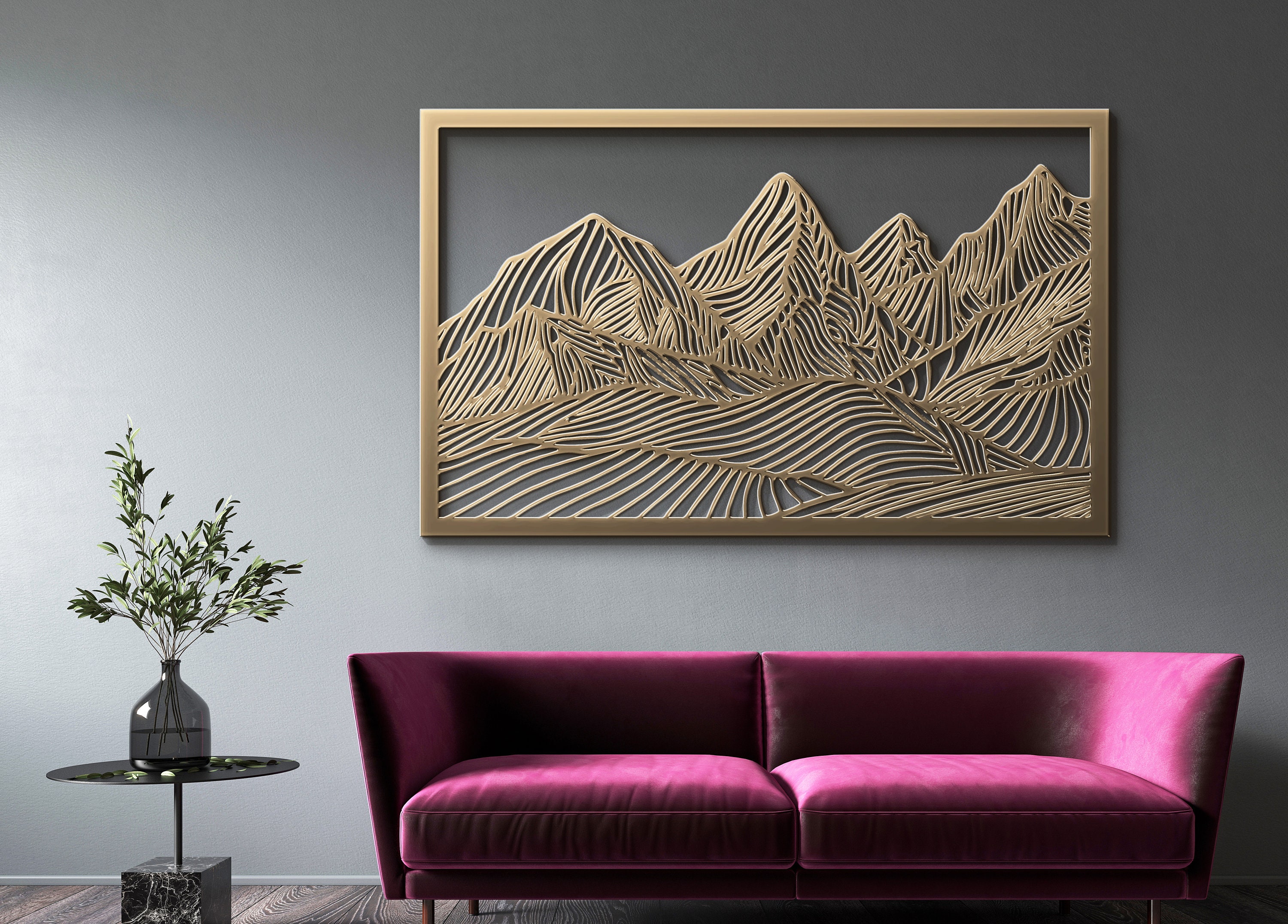 Mountain Metal Art Metal Mountain Wall Art Mountain Metal - Etsy